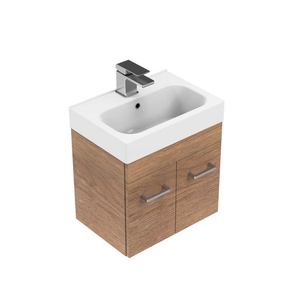 Rakaia 450 Wall Hung Vanity in Sweet Maple with Stonecast Basin with O ...